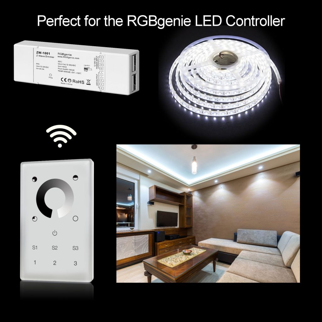 Touch Panel and Dimmer, White (Z-Wave) - RGB Genie