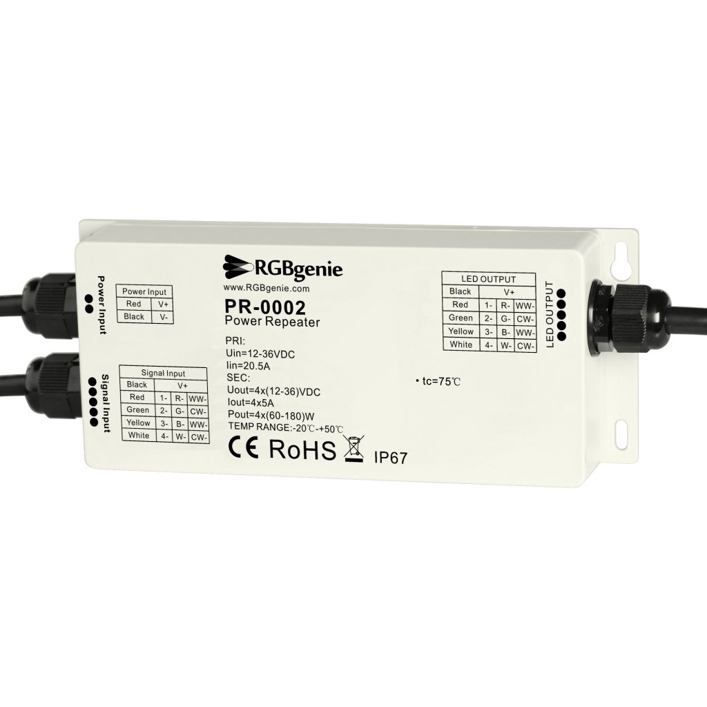 Waterproof 4 Channel Signal Repeater - RGB Genie